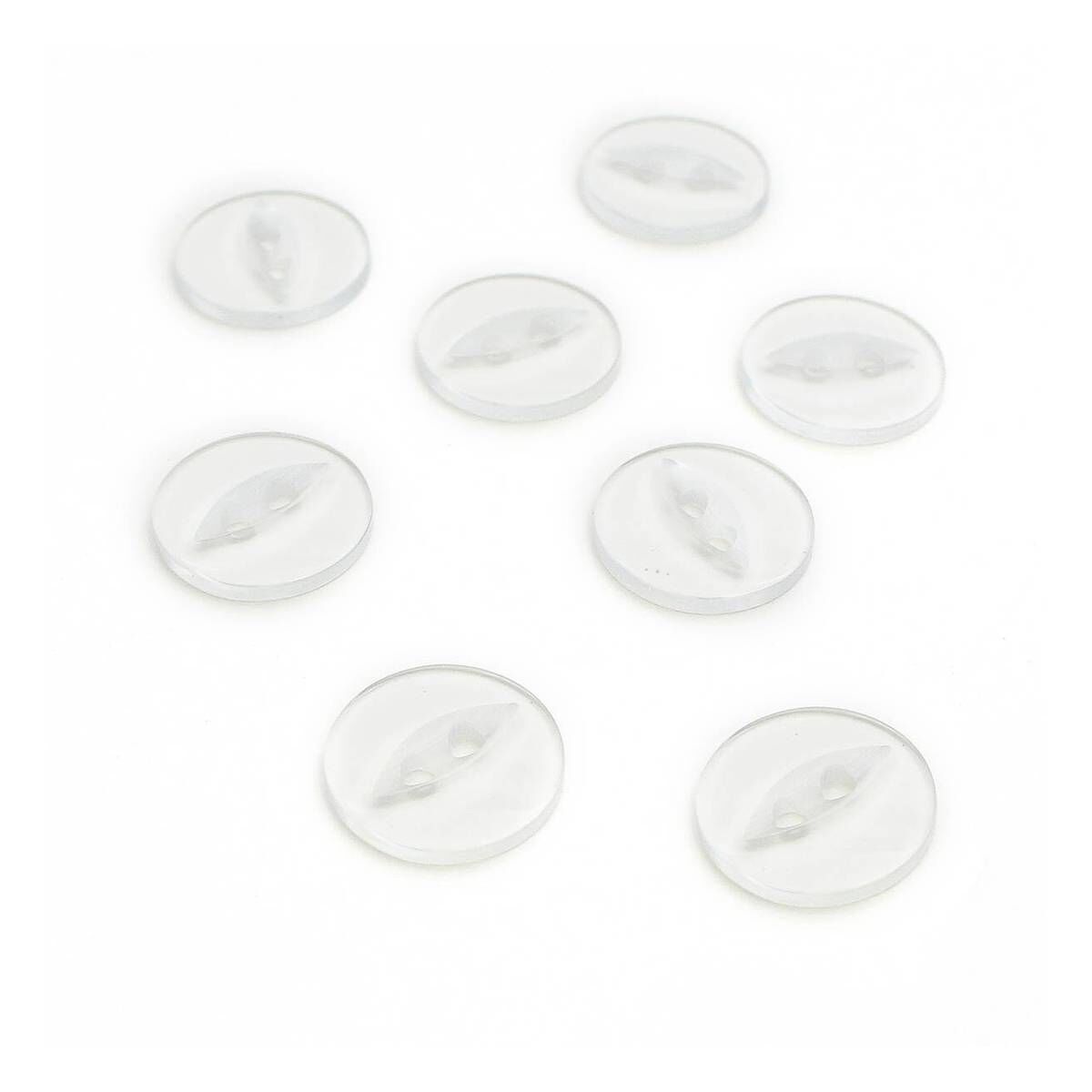 Hemline Clear Basic Fish Eye Button 8 Pack | Hobbycraft