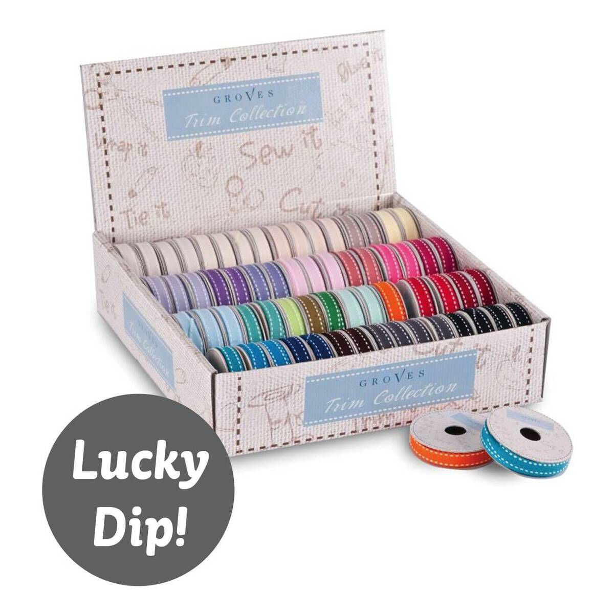 Stitched Grosgrain Ribbon Assortment 8 mm x 1.83 m | Hobbycraft