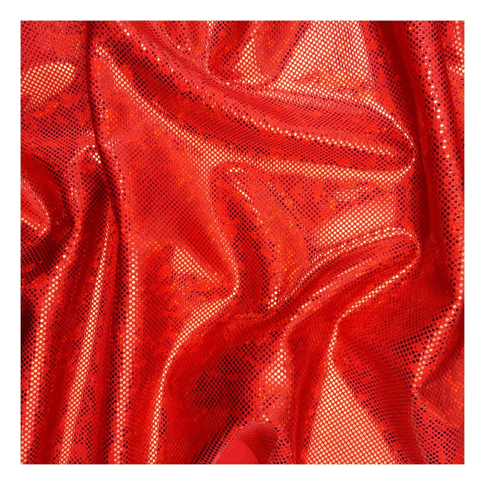Red Holo Foil Nylon Spandex Fabric by the Metre | Hobbycraft