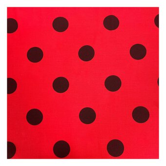 Black and Red Spotty Polycotton Fabric by the Metre | Hobbycraft
