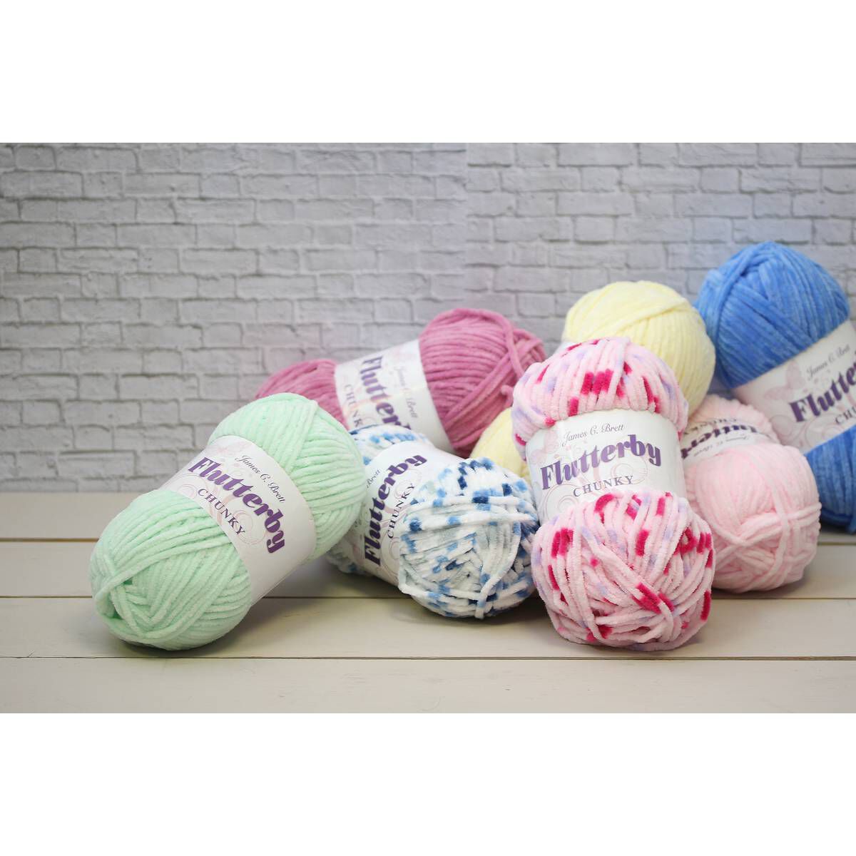 James C Brett Baby Blue Flutterby Chunky Yarn 100 g | Hobbycraft