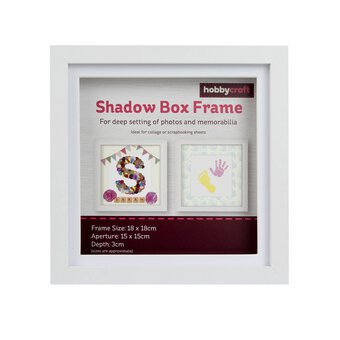 White Shadow Box Frame 18cm x 18cm | Hobbycraft