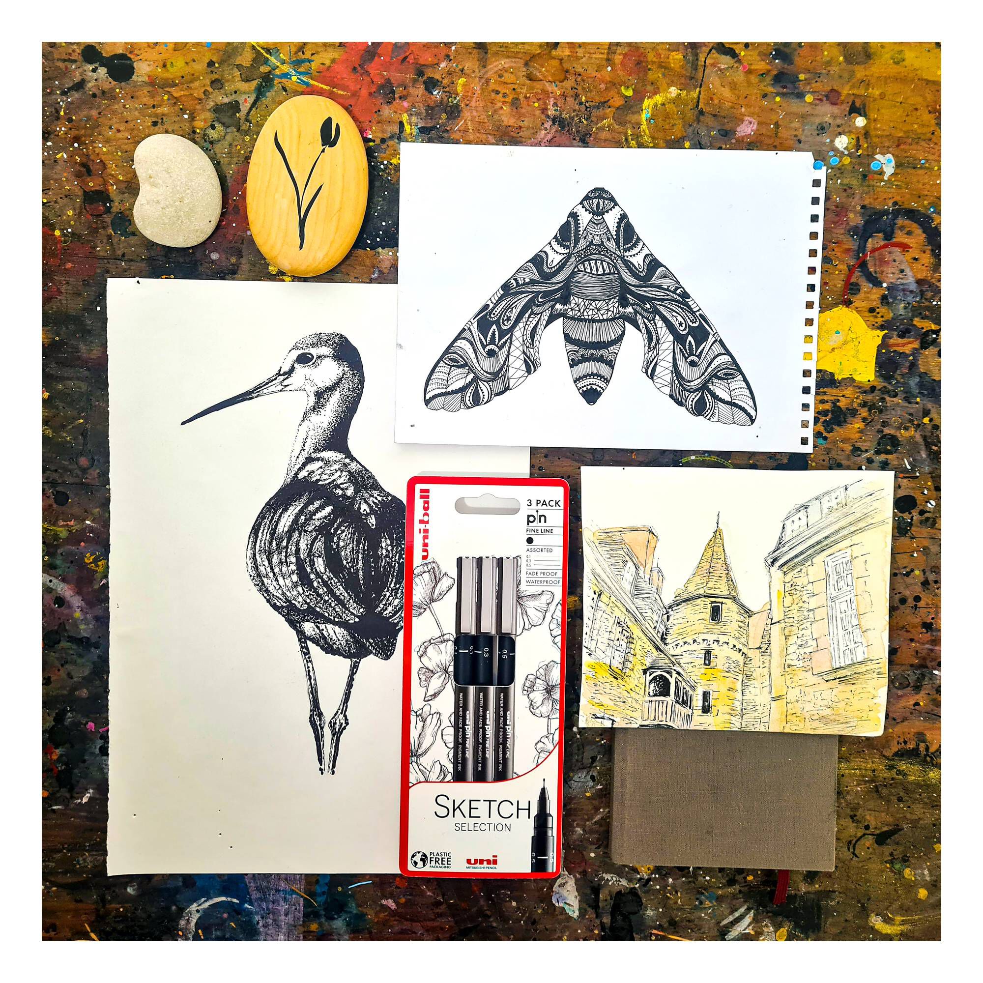 Uni-ball PIN Sketch Selection Fineliners 3 Pack | Hobbycraft