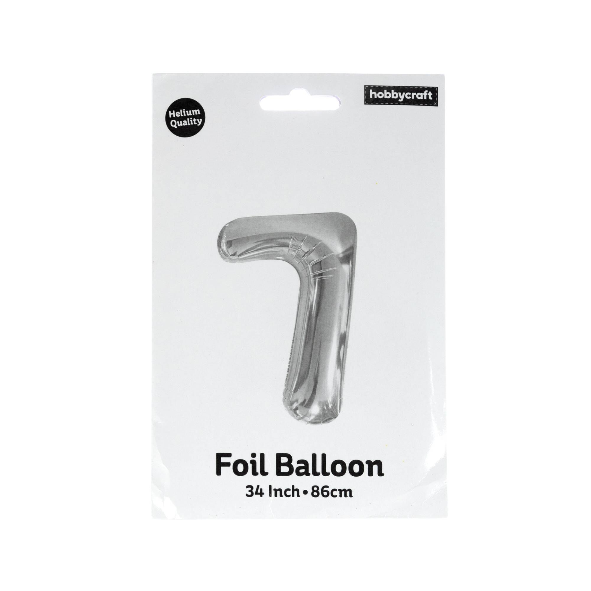 Extra Large Silver Foil Number 7 Balloon | Hobbycraft