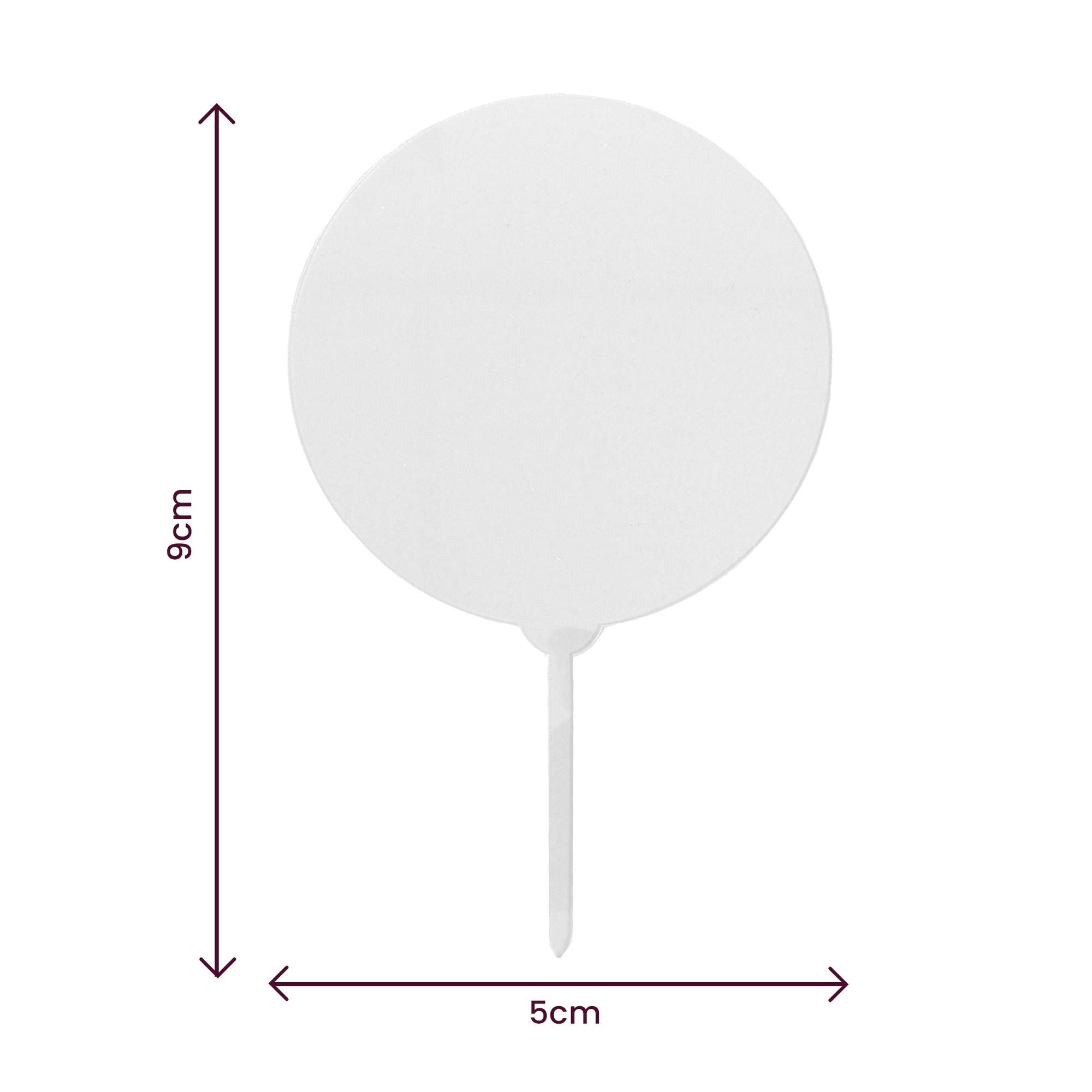 Clear Round Acrylic Cake Toppers 5cm x 9cm 5 Pack | Hobbycraft