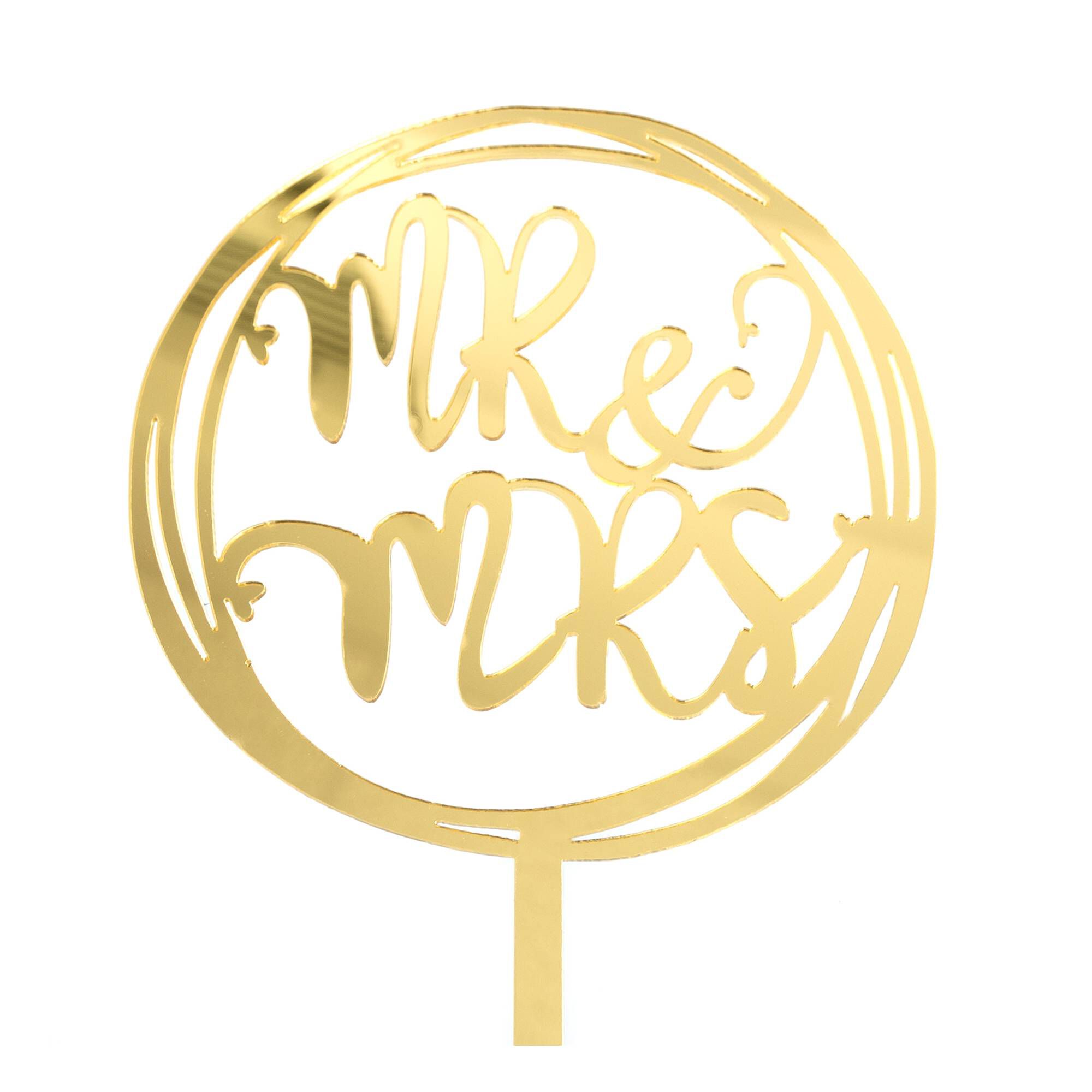 Gold Mr and Mrs Acrylic Cake Topper | Hobbycraft