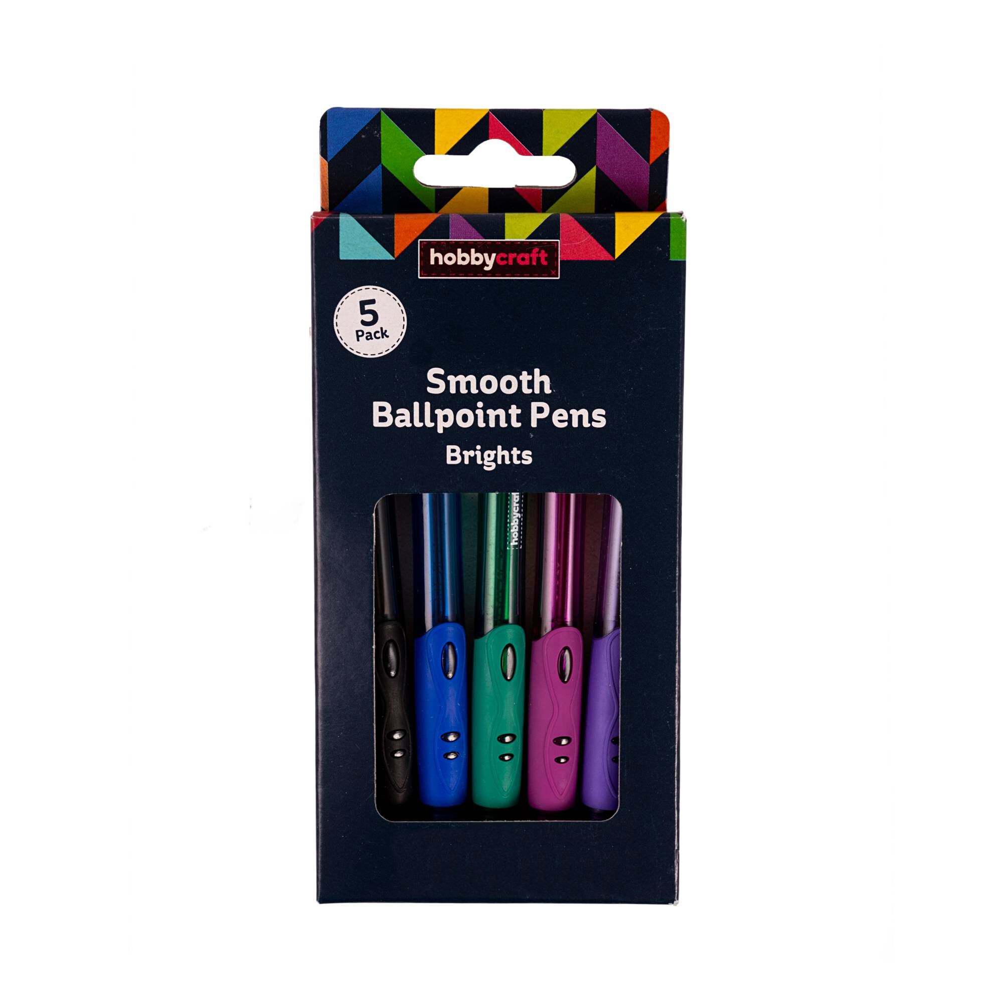 Bright Smooth Ballpoint Pens 5 Pack | Hobbycraft