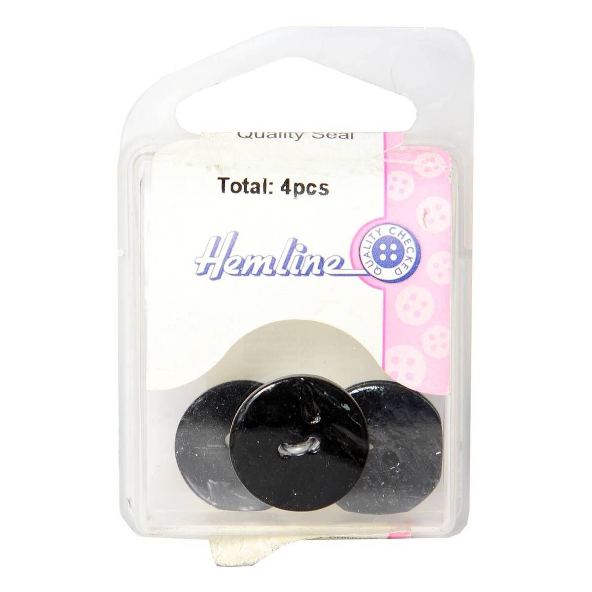 Hemline Black Shell Mother of Pearl Button 4 Pack | Hobbycraft
