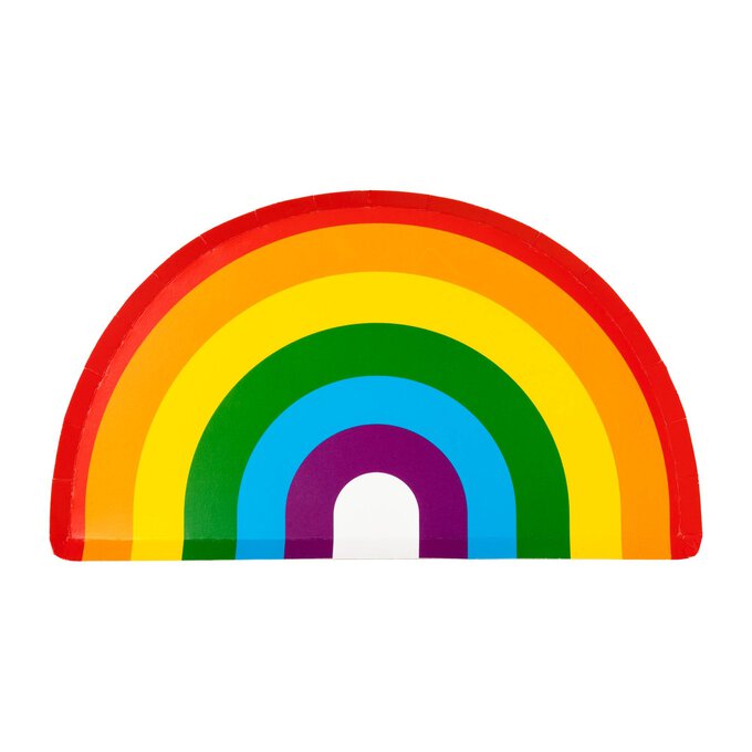 Ginger Ray Rainbow Paper Plates 8 Pack | Hobbycraft
