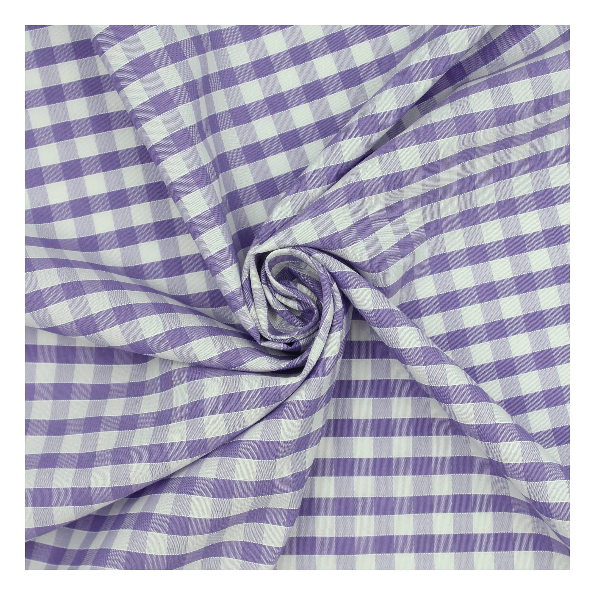 Lilac 1/4 Gingham Fabric by the Metre | Hobbycraft
