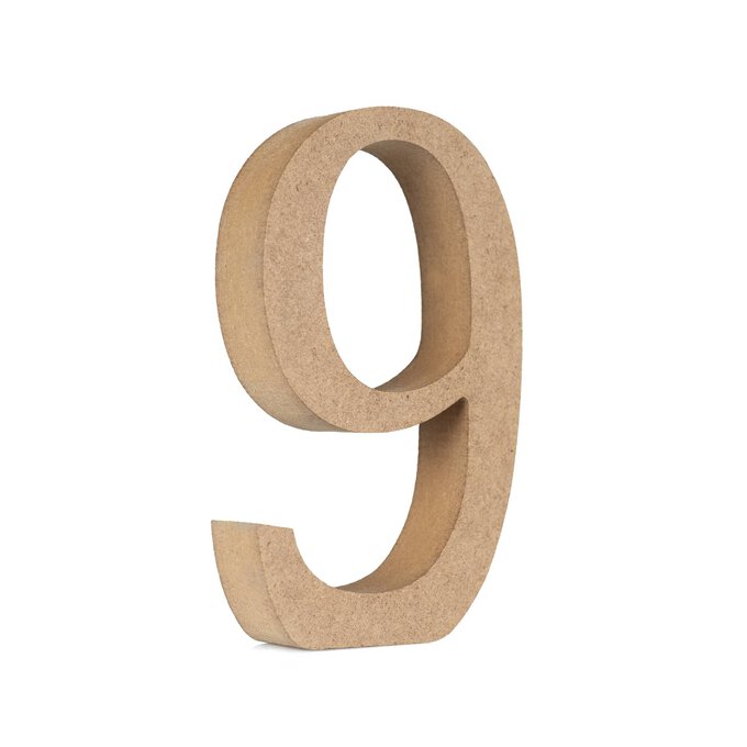 MDF Wooden Number 9 13cm | Hobbycraft