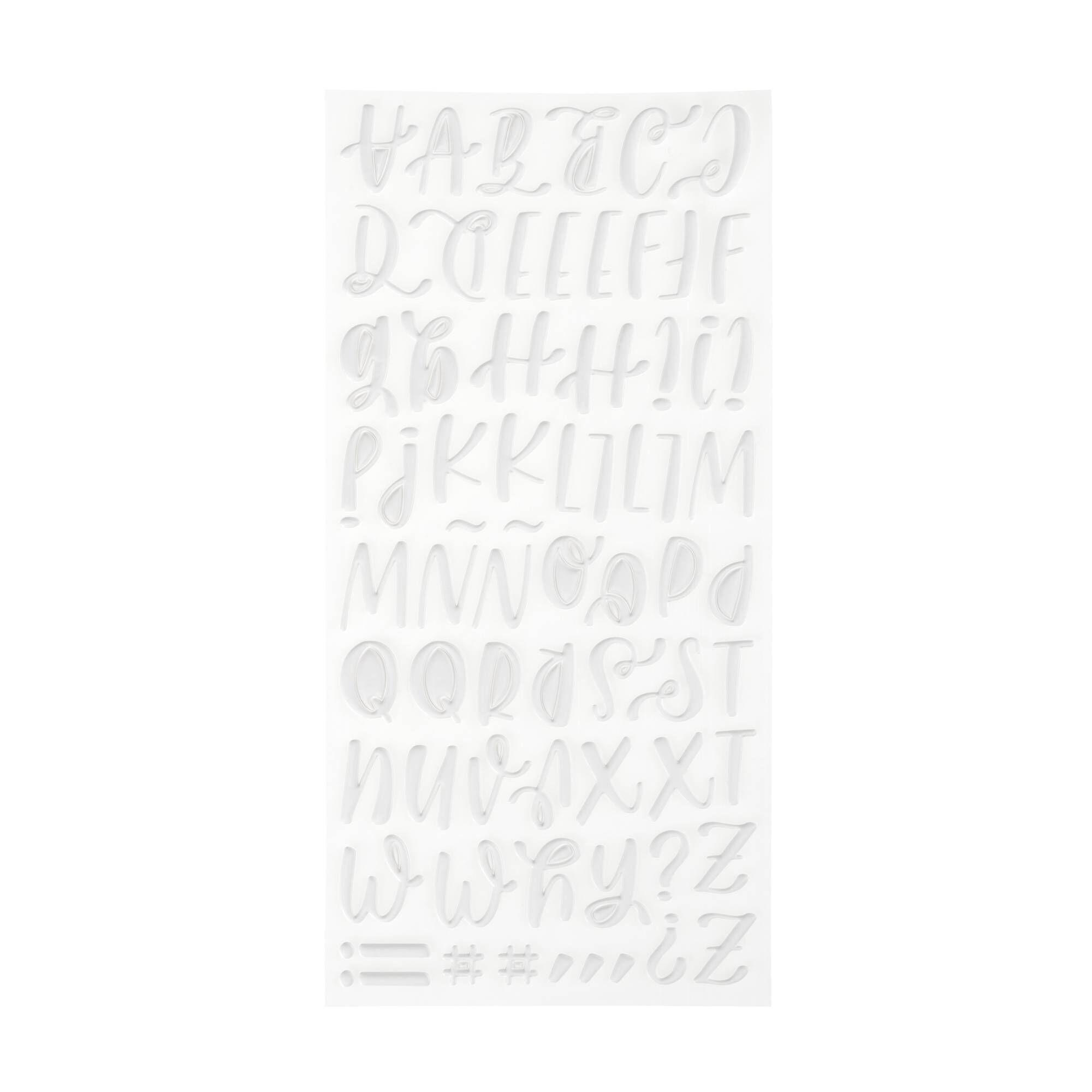 Matt White Puffy Script Alphabet Stickers | Hobbycraft