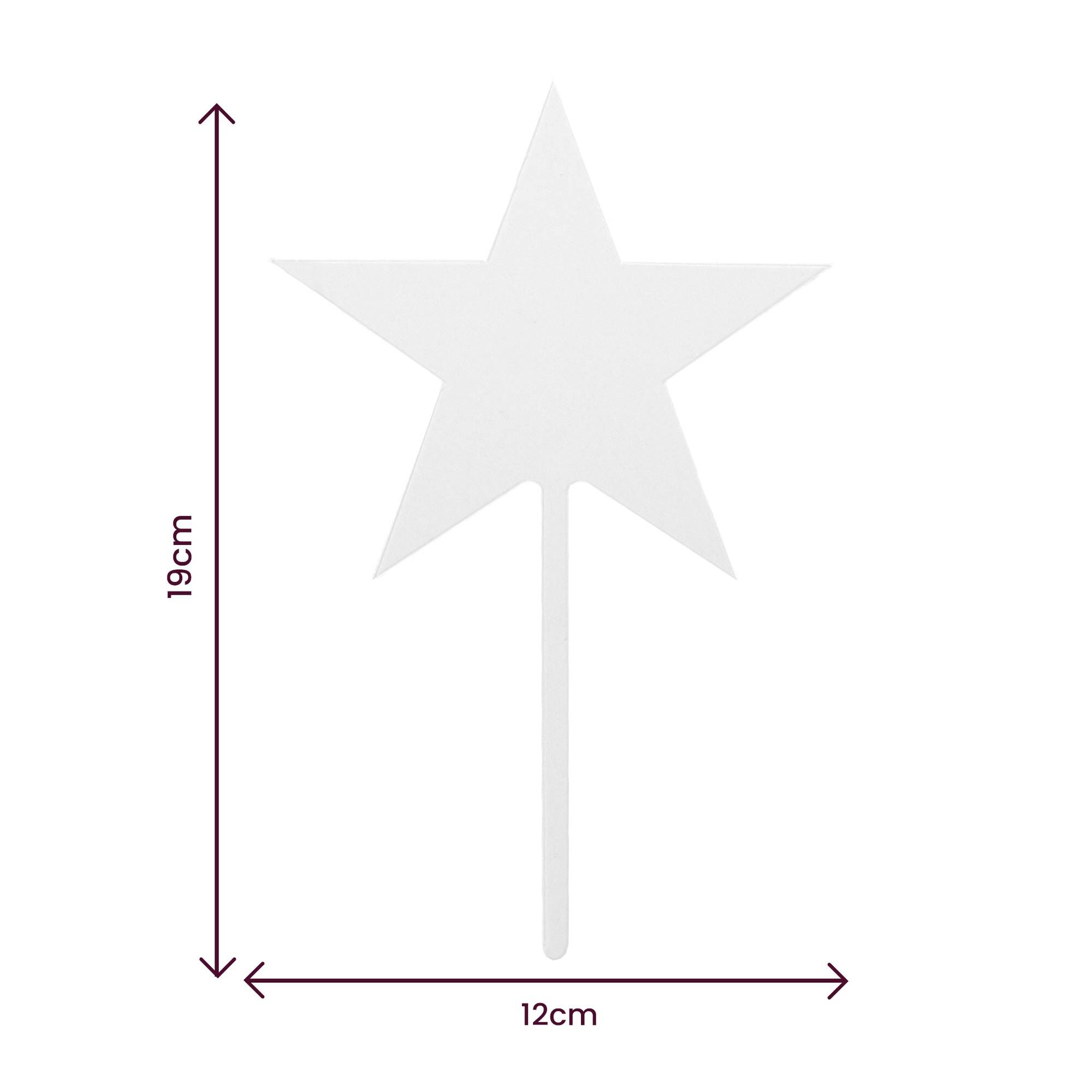 Clear Star Acrylic Cake Topper 12cm x 19cm | Hobbycraft