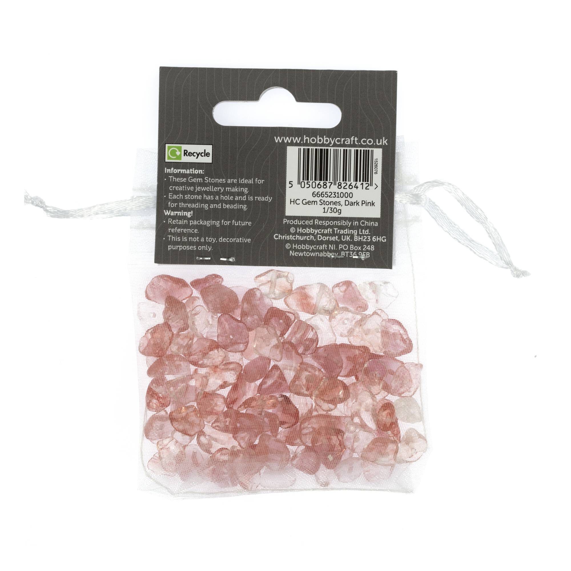 Dark Pink Gem Stones 30g | Hobbycraft