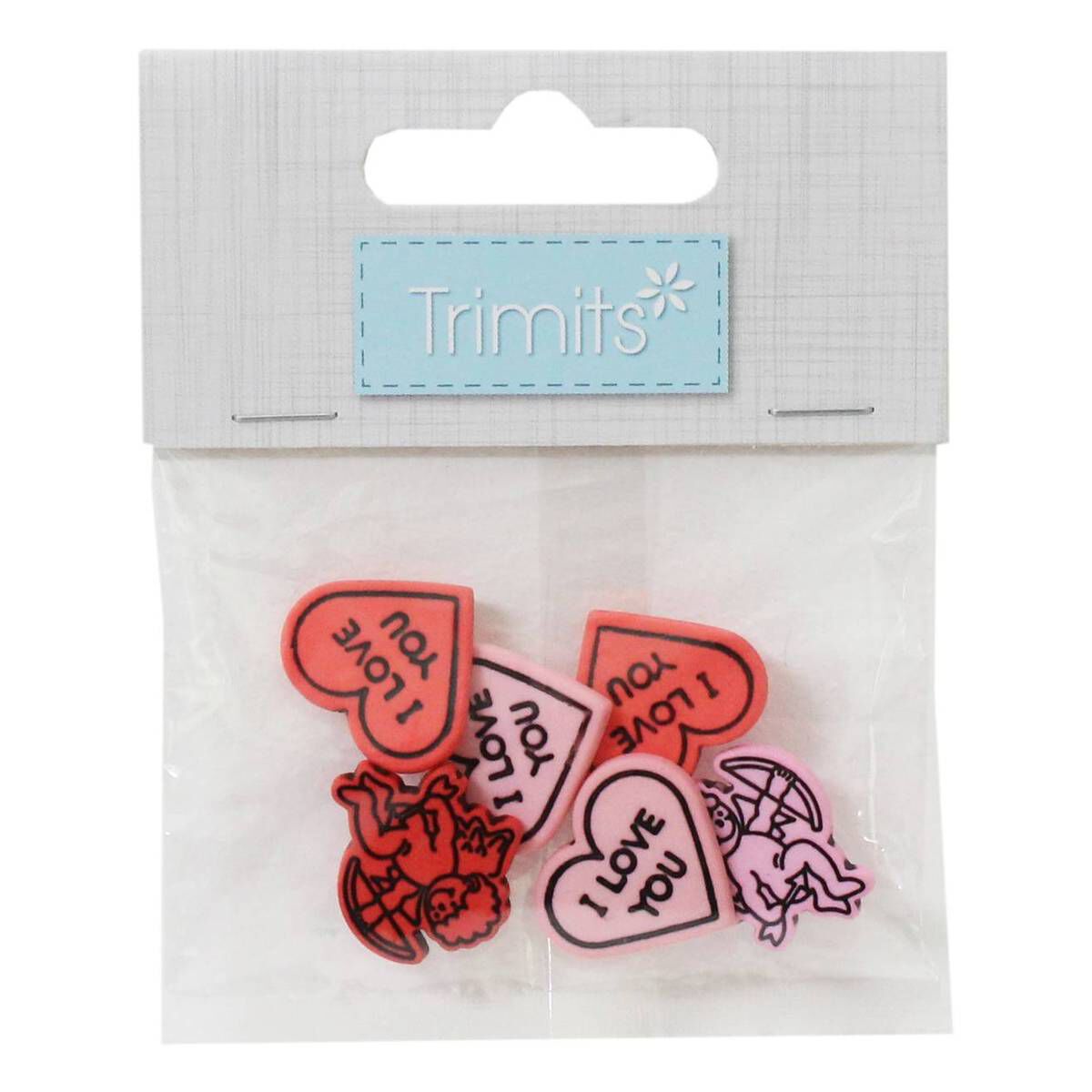 Trimits Love Craft Buttons 6 Pieces | Hobbycraft
