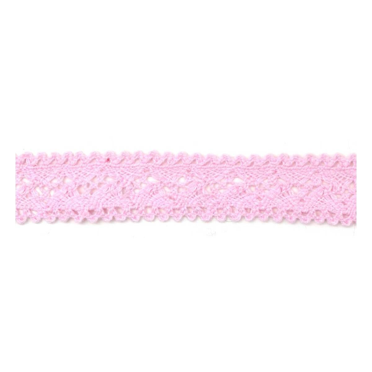 Pink Cotton Lace Ribbon 18mm x 5m | Hobbycraft