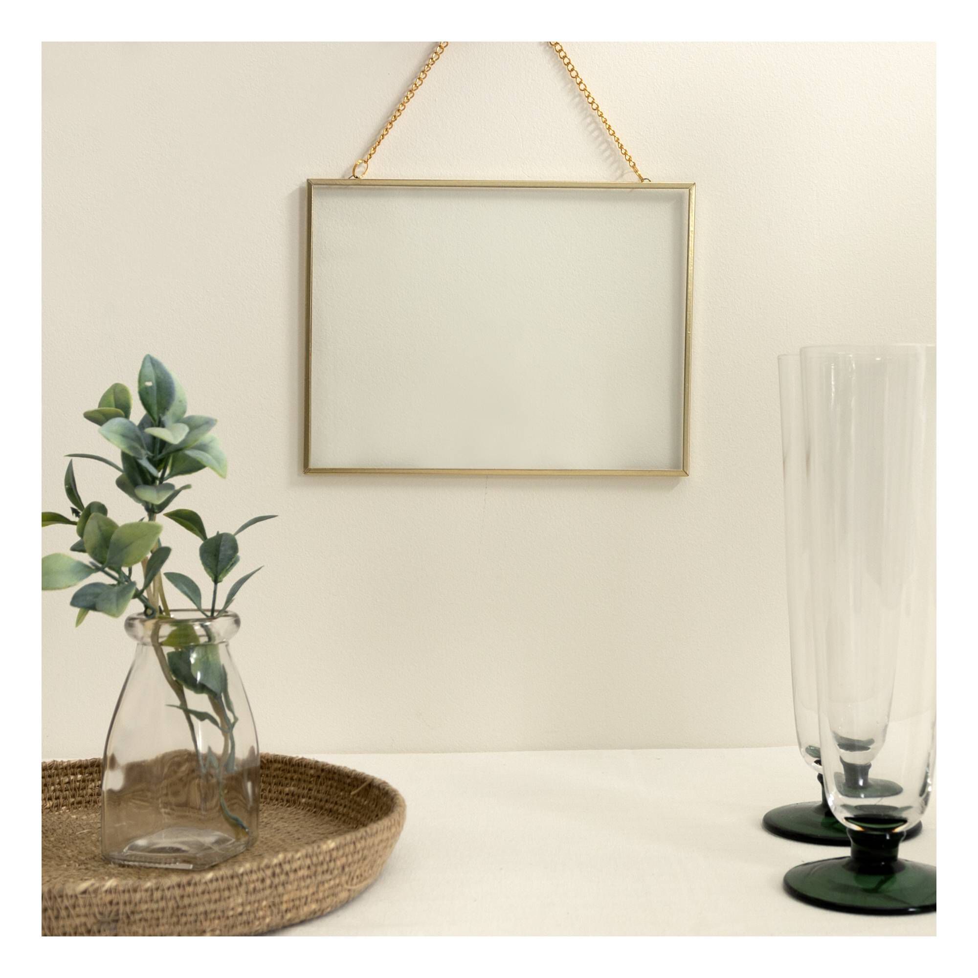 Glass Sign with Gold Frame 20cm x 15cm | Hobbycraft
