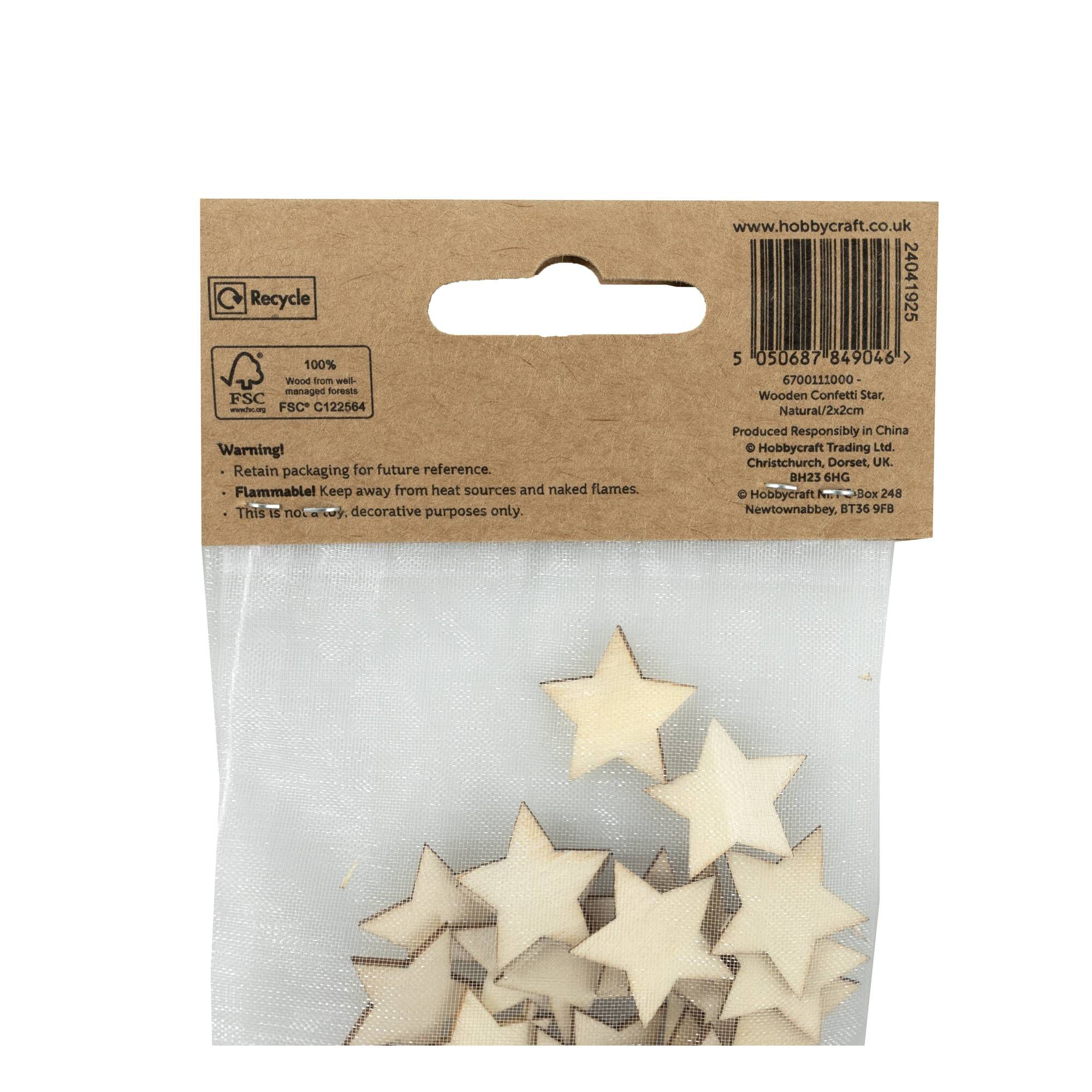 Wooden Star Confetti 24 Pieces | Hobbycraft