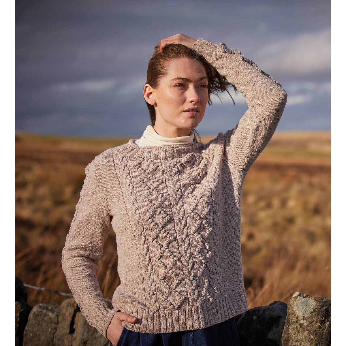 Sirdar Haworth Tweed Crew Neck Cable Jumper Pattern 10146 | Hobbycraft