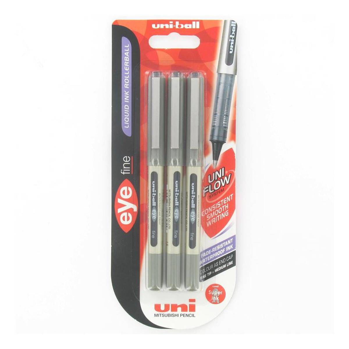 Uni-ball Black Eye Fine Liner Pen 3 Pack | Hobbycraft
