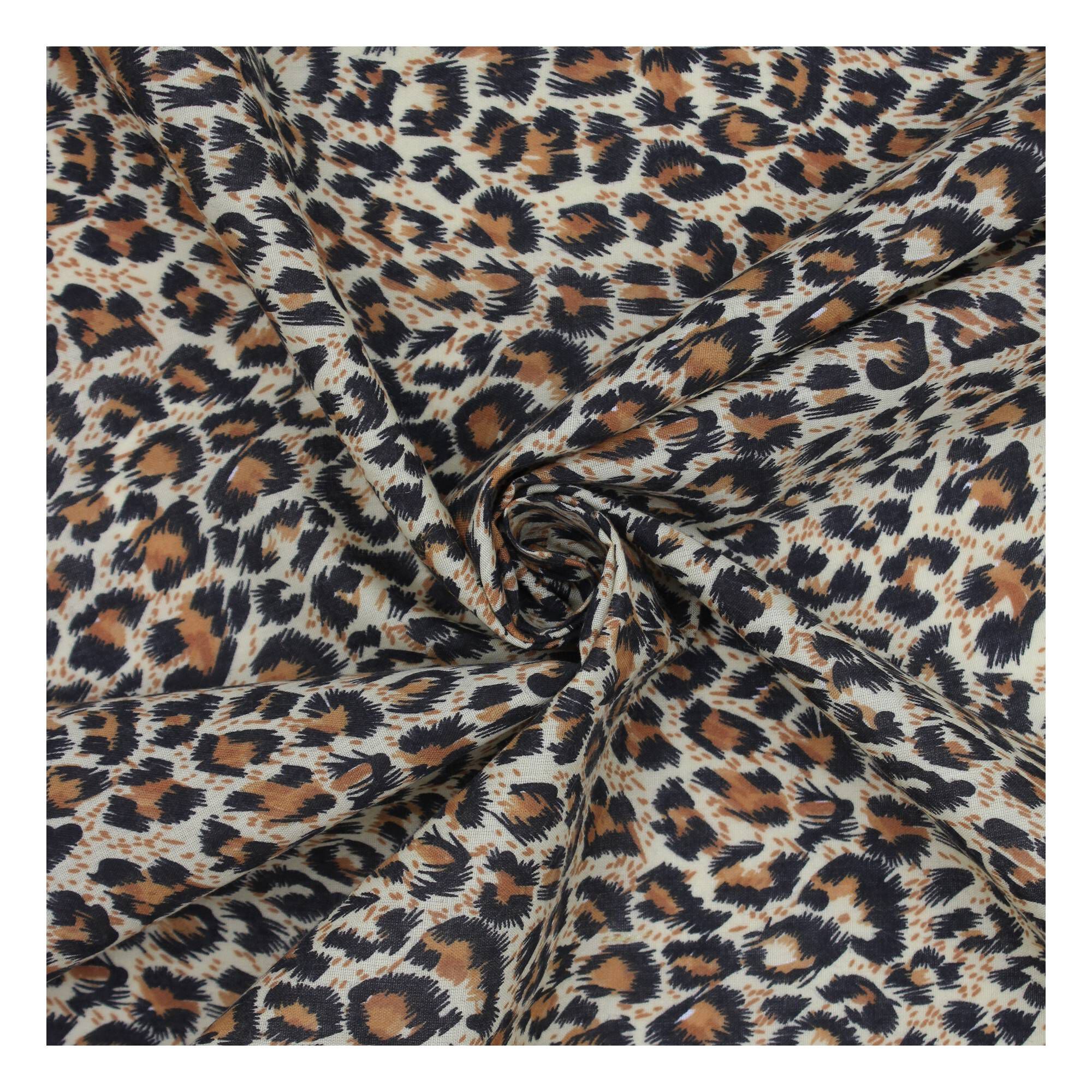 Leopard Print Polycotton Fabric by the Metre | Hobbycraft