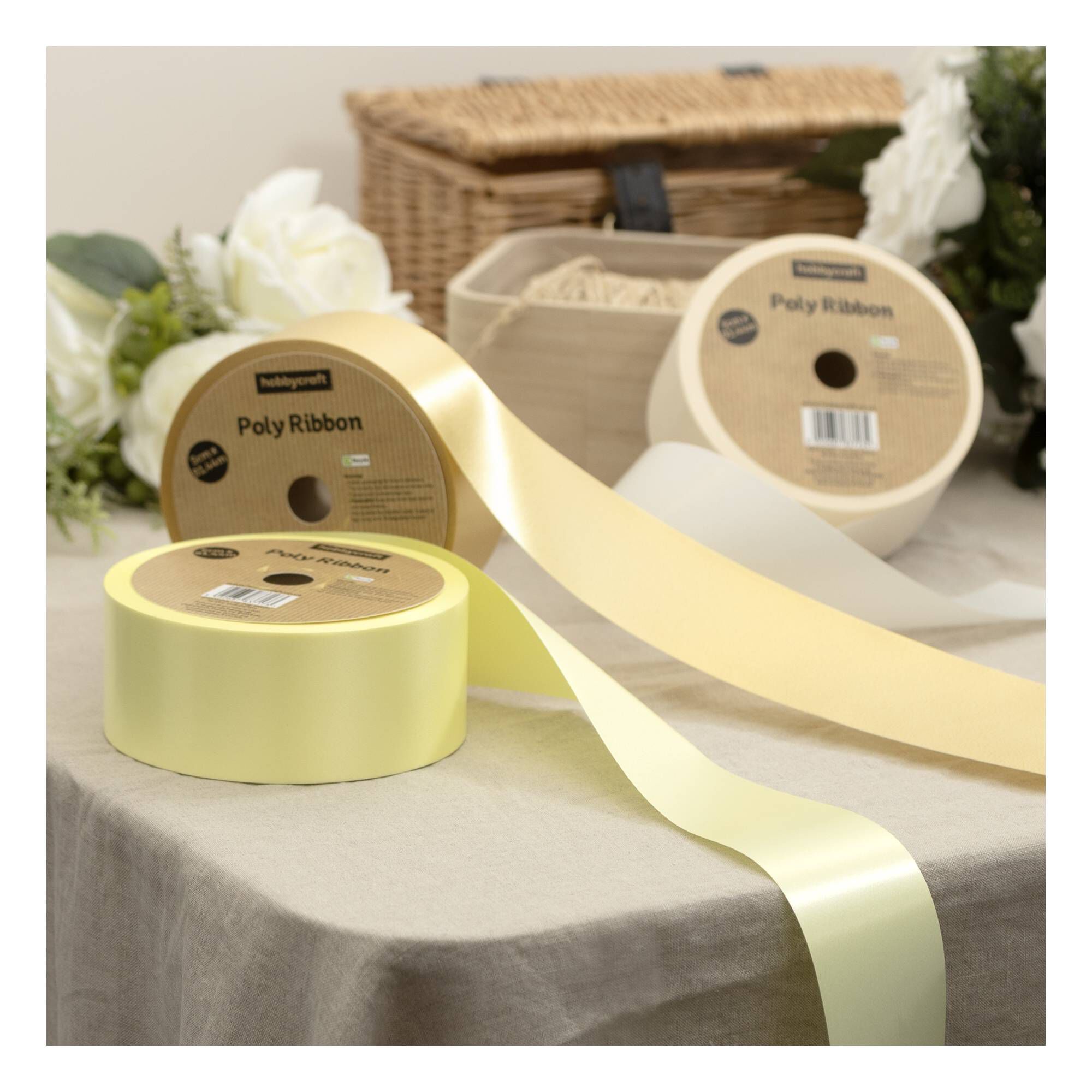 Daffodil Poly Ribbon 5cm x 91m | Hobbycraft