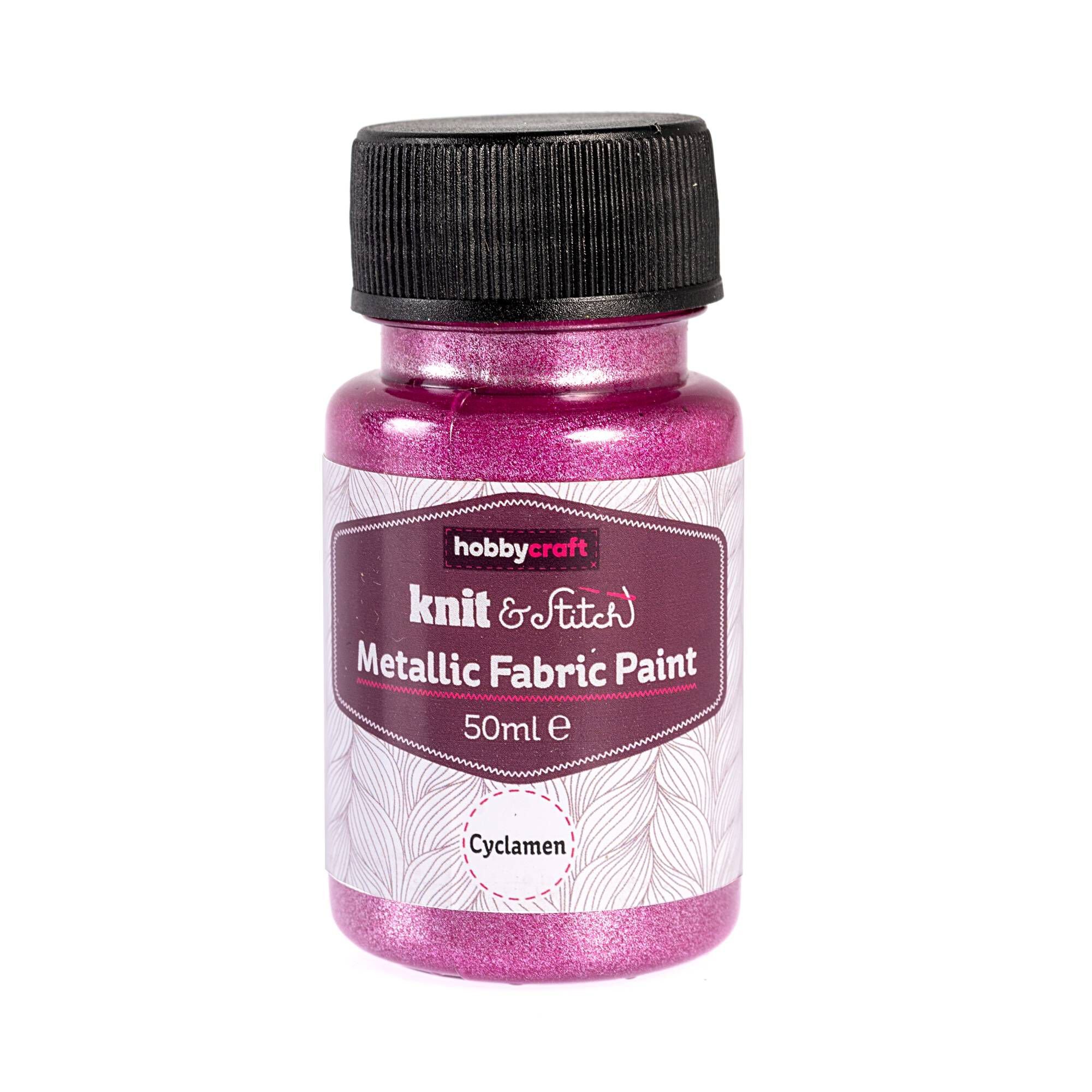 Cyclamen Metallic Fabric Paint 50ml | Hobbycraft