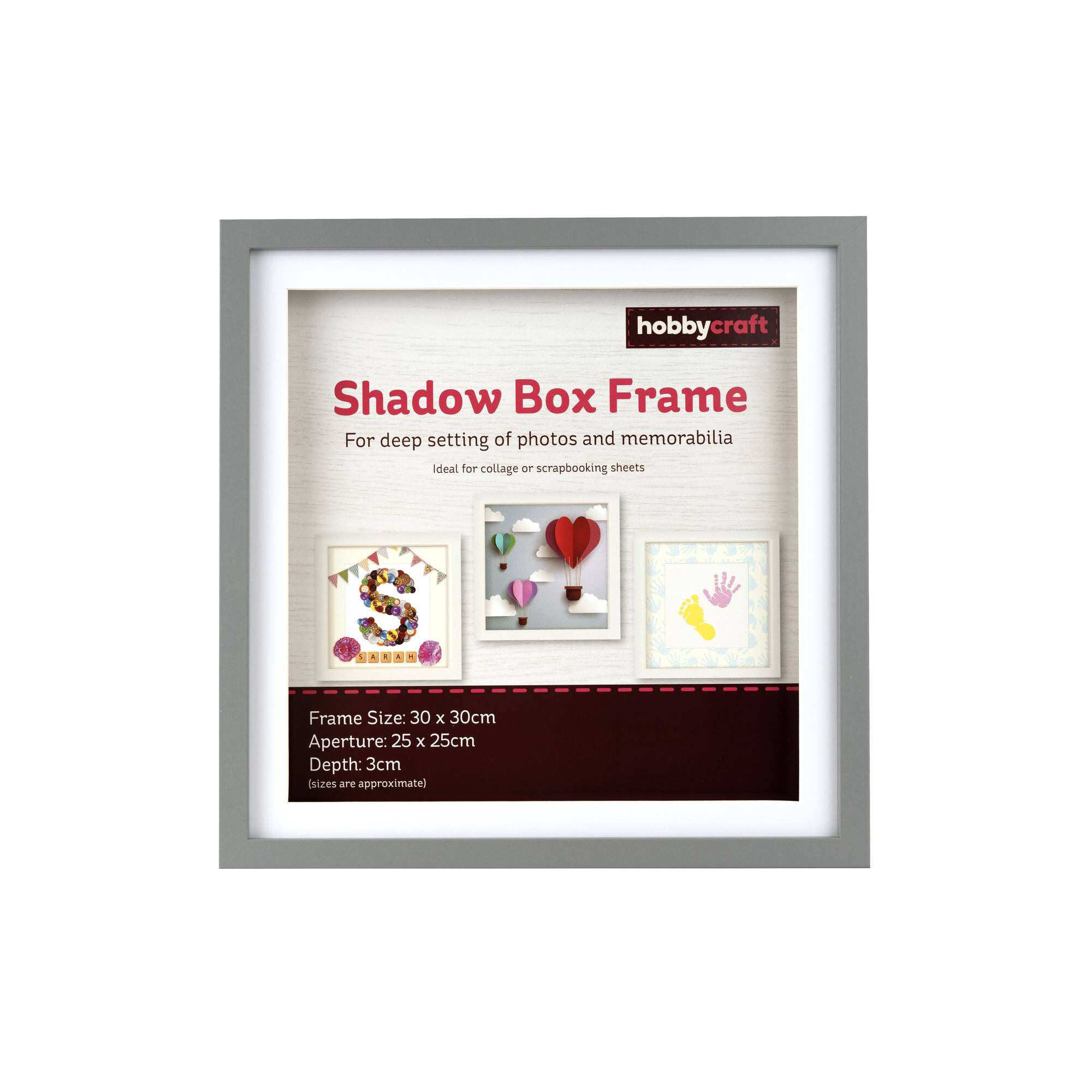 Grey Shadow Box Frame 30cm x 30cm | Hobbycraft