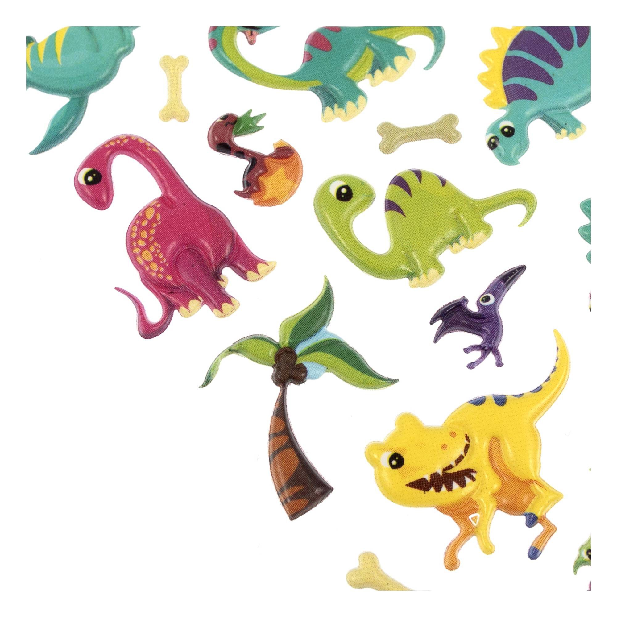 Pink and Green Dino Puffy Stickers | Hobbycraft