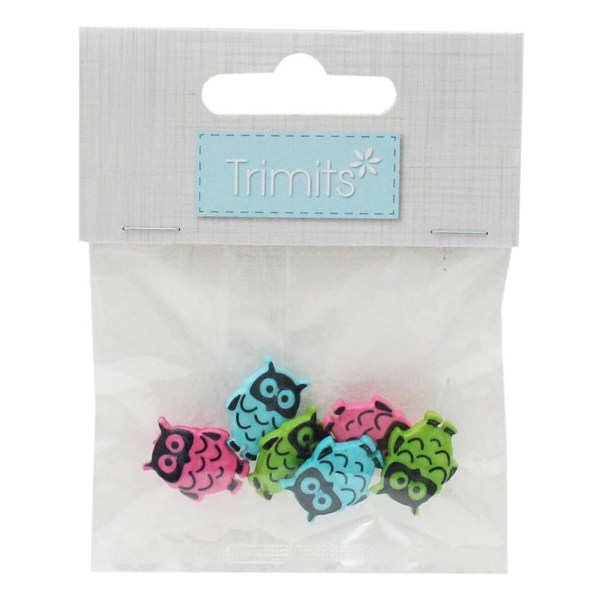 Trimits Owl Craft Buttons 6 Pieces | Hobbycraft