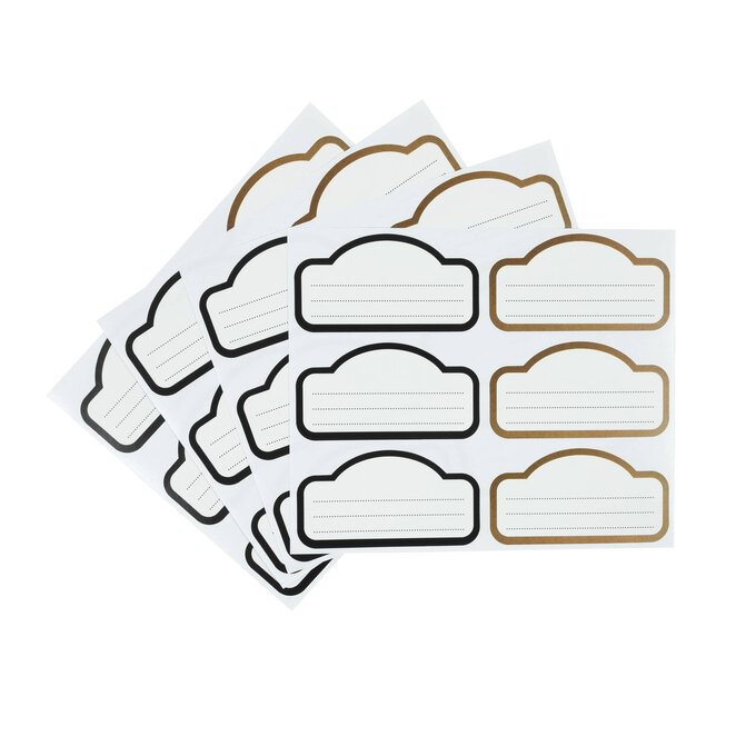 Natural and Black Jar Label Stickers 24 Pack | Hobbycraft