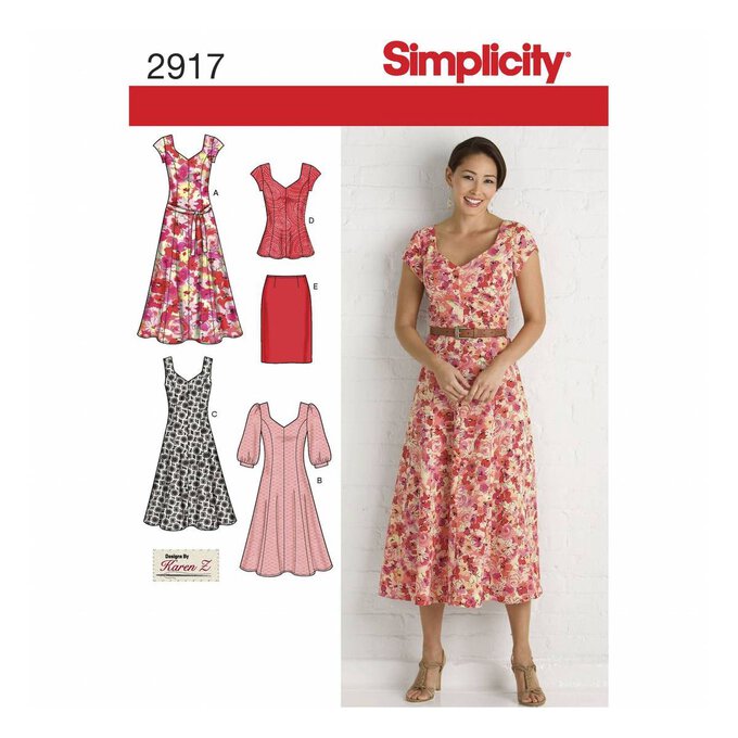 Simplicity Women’s Dress Sewing Pattern 2917 (20-28) | Hobbycraft