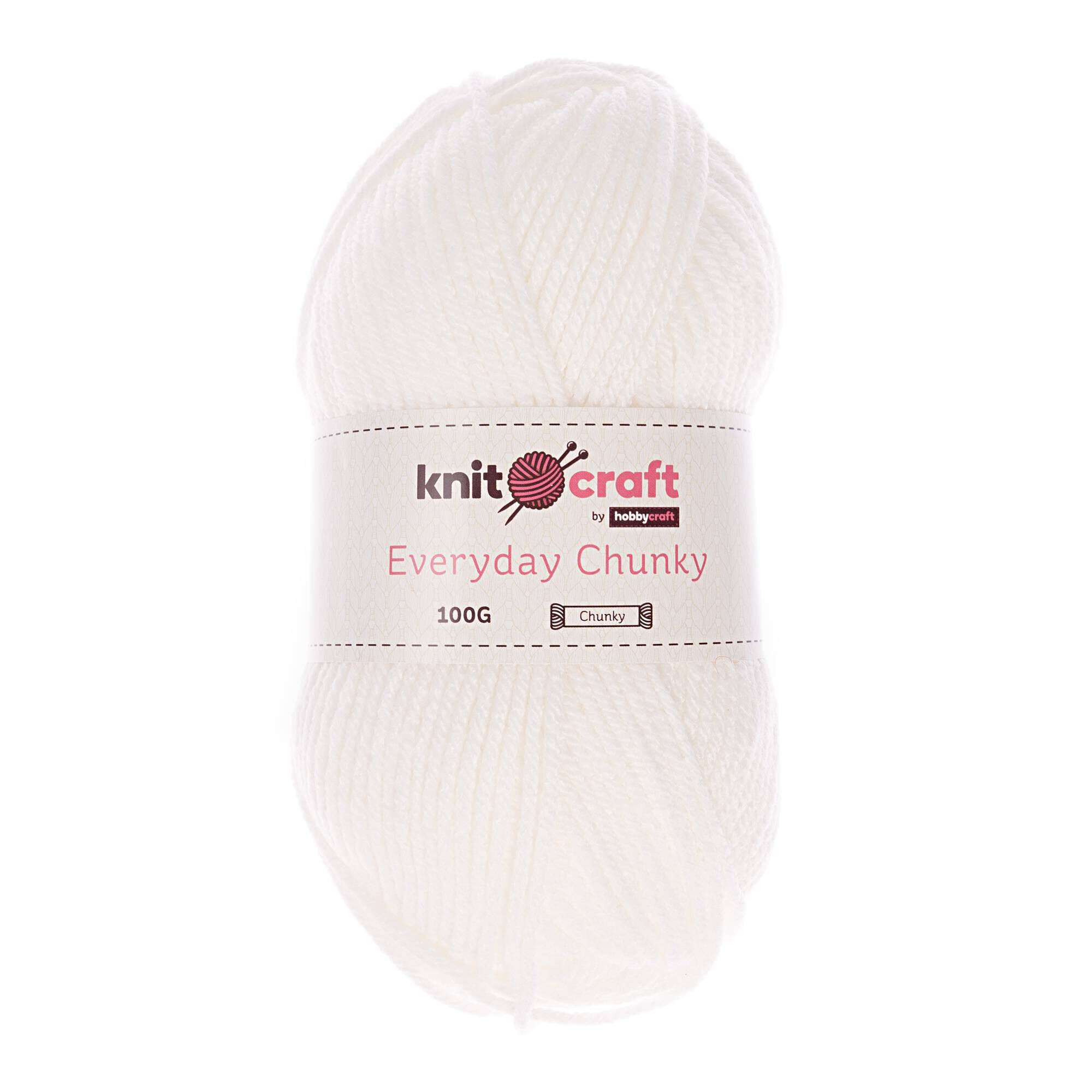 Knitcraft White Everyday Chunky Yarn 100g | Hobbycraft