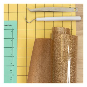 Siser Old Gold Glitter Heat Transfer Vinyl 30cm x 50cm | Hobbycraft