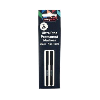 Black Ultra Fine Permanent Markers 2 Pack | Hobbycraft