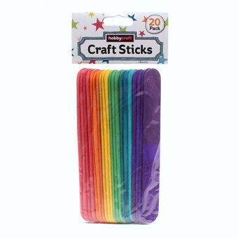 Coloured Craft Sticks 20 Pack | Hobbycraft