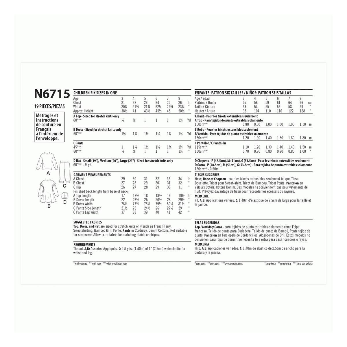 New Look Child’s Separates Sewing Pattern 6715 | Hobbycraft