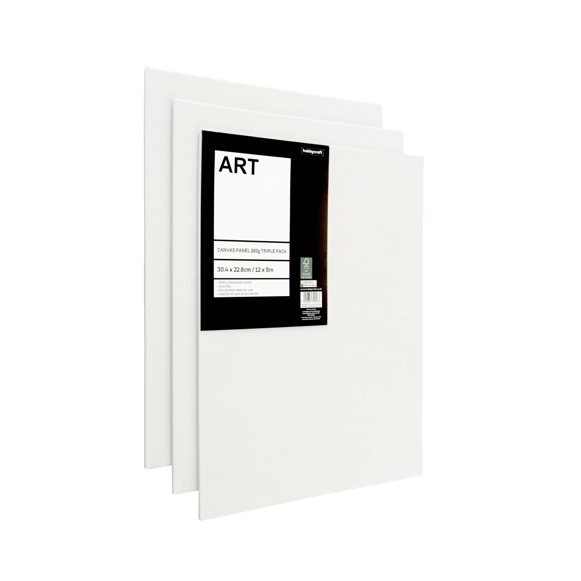 Canvas Panel 30.5cm x 22.9cm 3 Pack | Hobbycraft