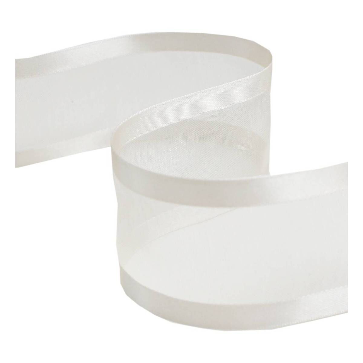 Ivory Organza Satin-Edged Ribbon 38mm x 4m | Hobbycraft