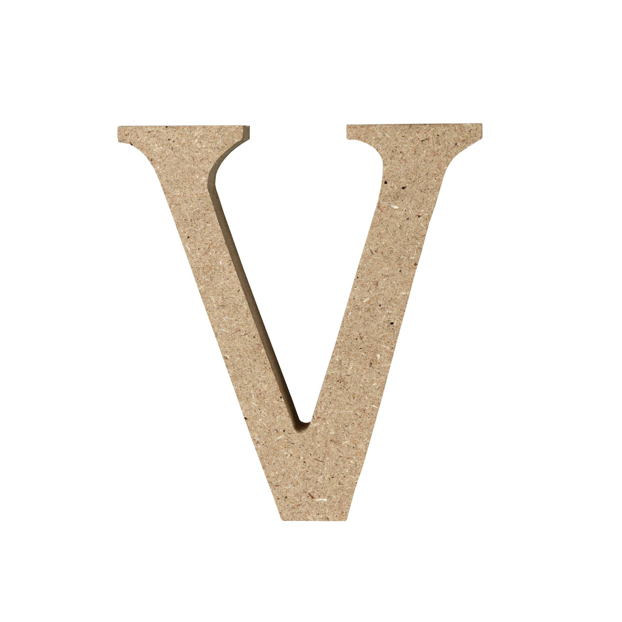 MDF Wooden Letter V 8cm | Hobbycraft