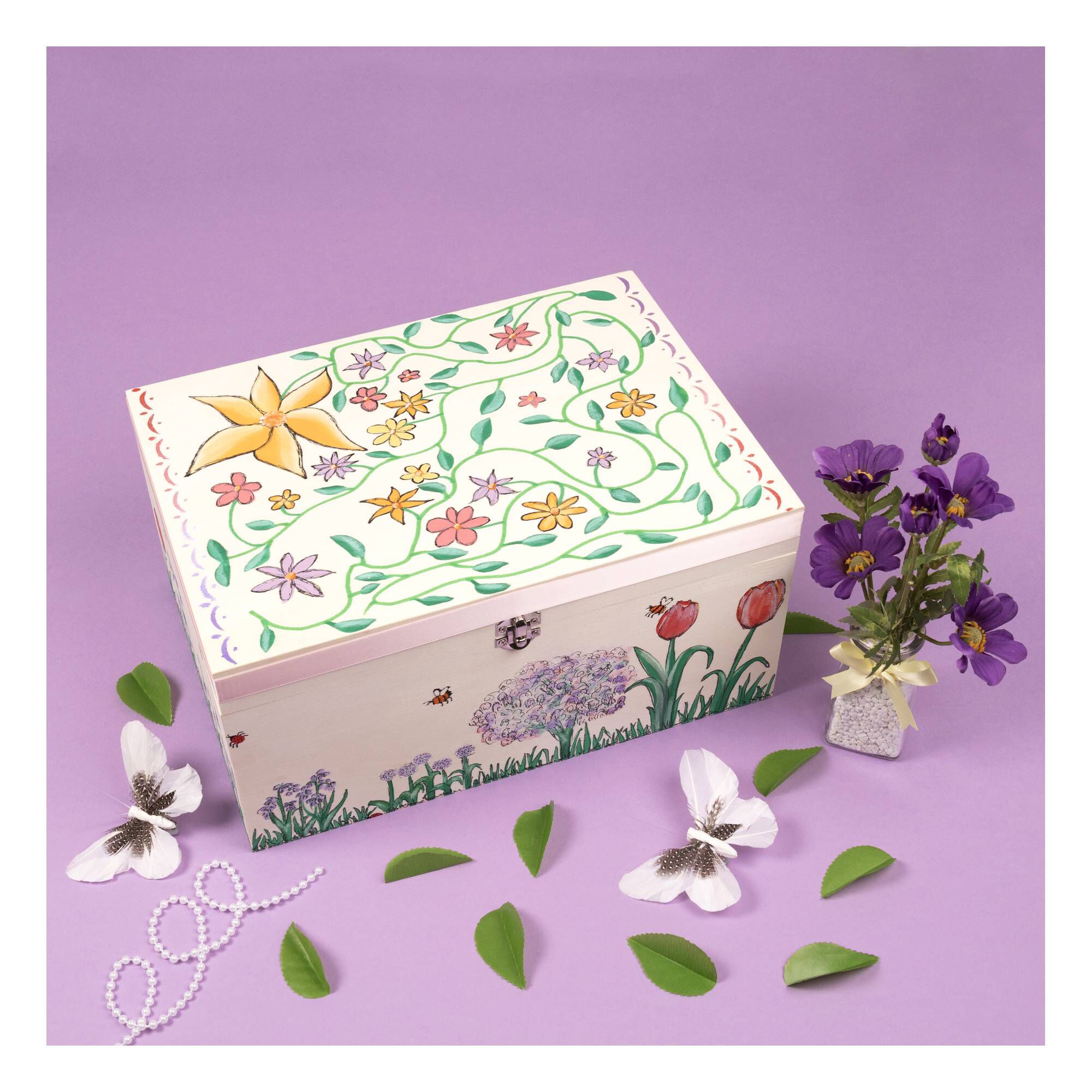 Wooden Storage Box 35cm x 25cm x 17cm | Hobbycraft