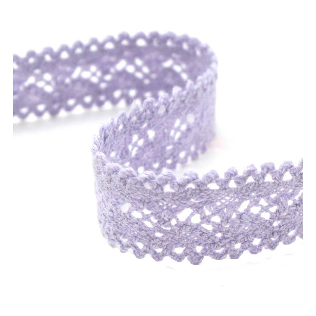 Lilac Cotton Lace Ribbon 18mm x 5m | Hobbycraft