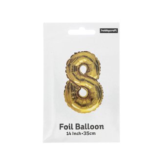 Gold Foil Number 8 Balloon | Hobbycraft