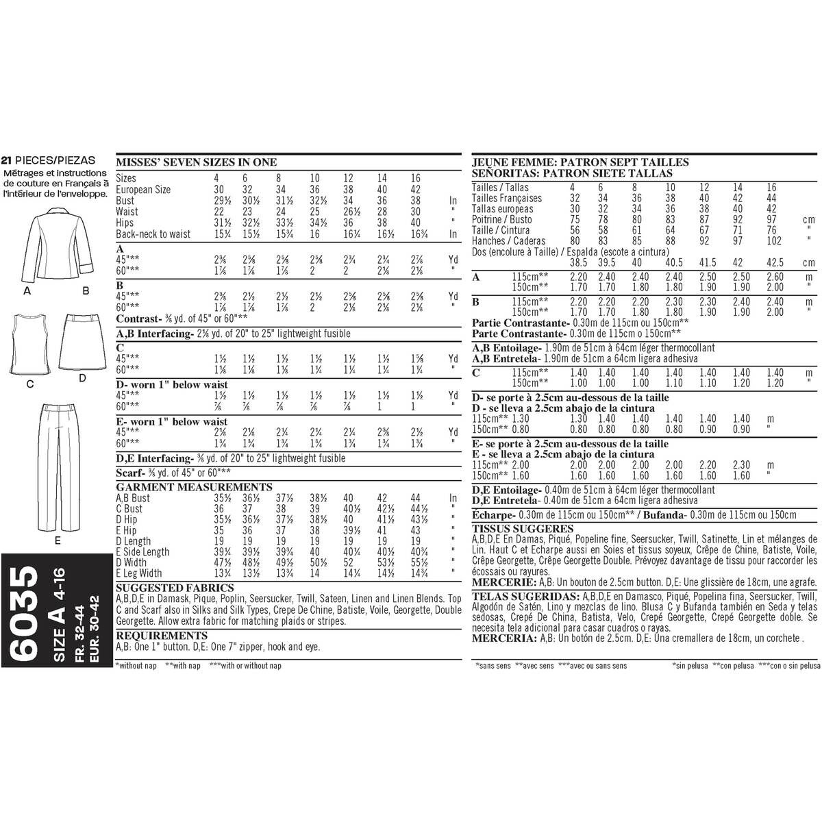 New Look Women's Separates Sewing Pattern 6035 | Hobbycraft