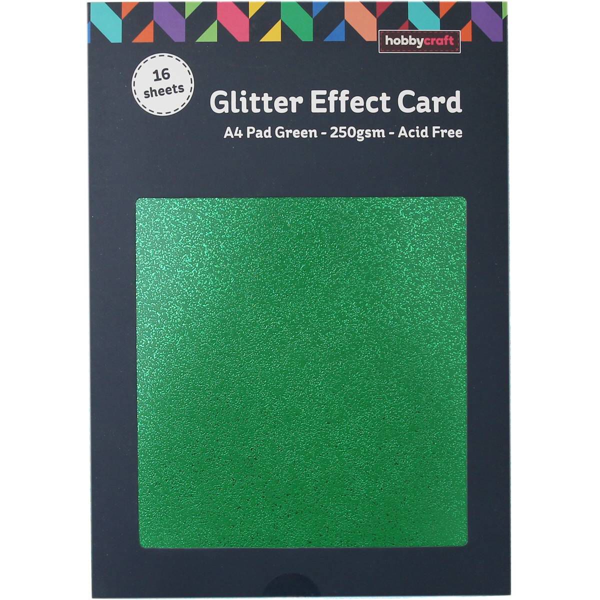 Green Glitter Effect Card A4 16 Sheets | Hobbycraft