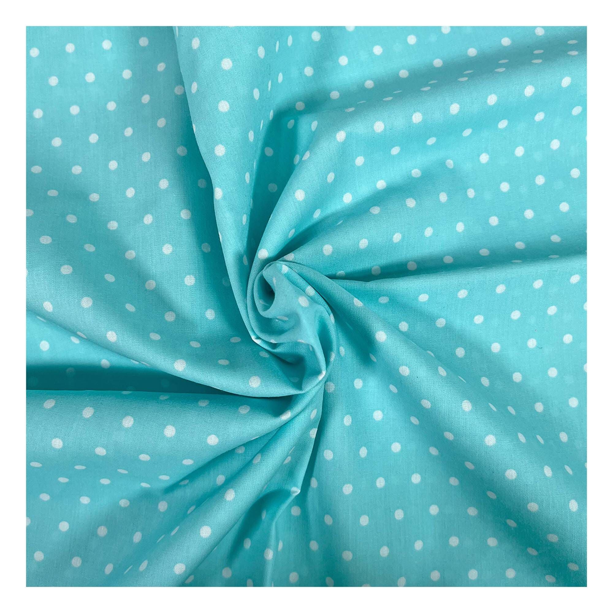 Mint Simple Polka Polycotton Fabric by the Metre | Hobbycraft