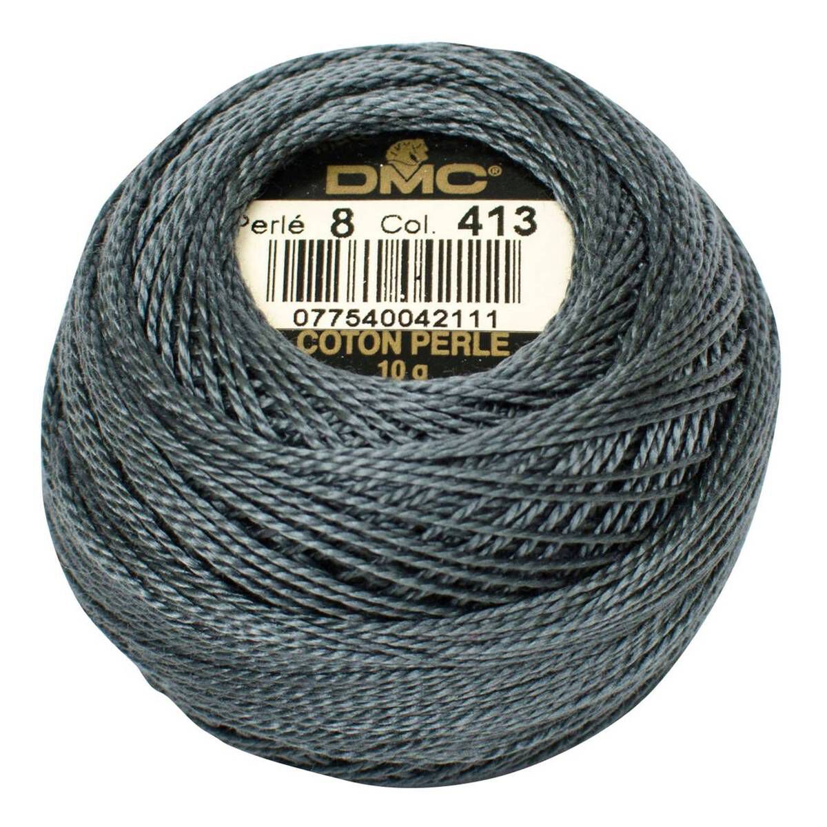 DMC Grey Pearl Cotton Thread on a Ball Size 8 80m (413) | Hobbycraft