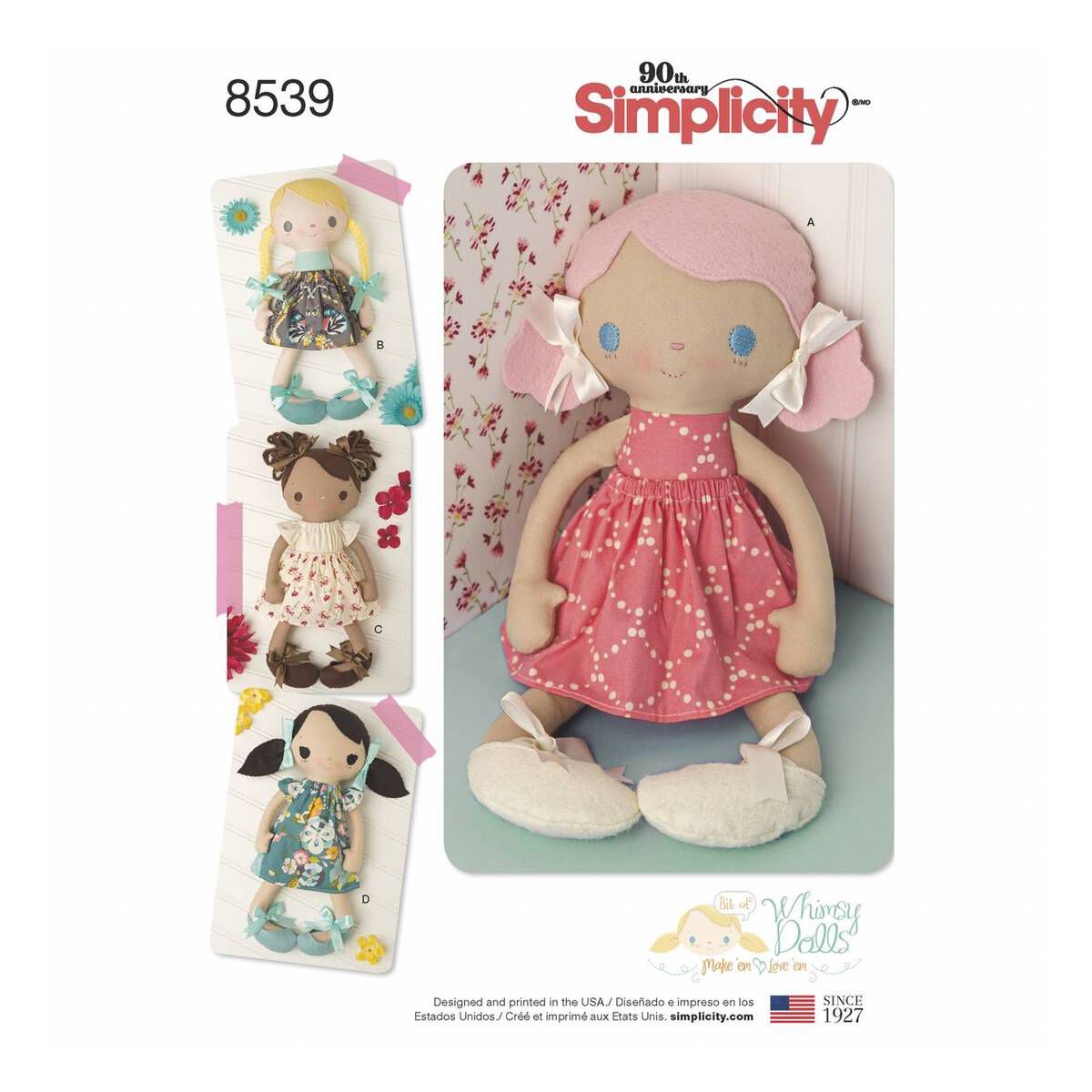 Simplicity Whimsy Dolls Sewing Pattern 8539 | Hobbycraft