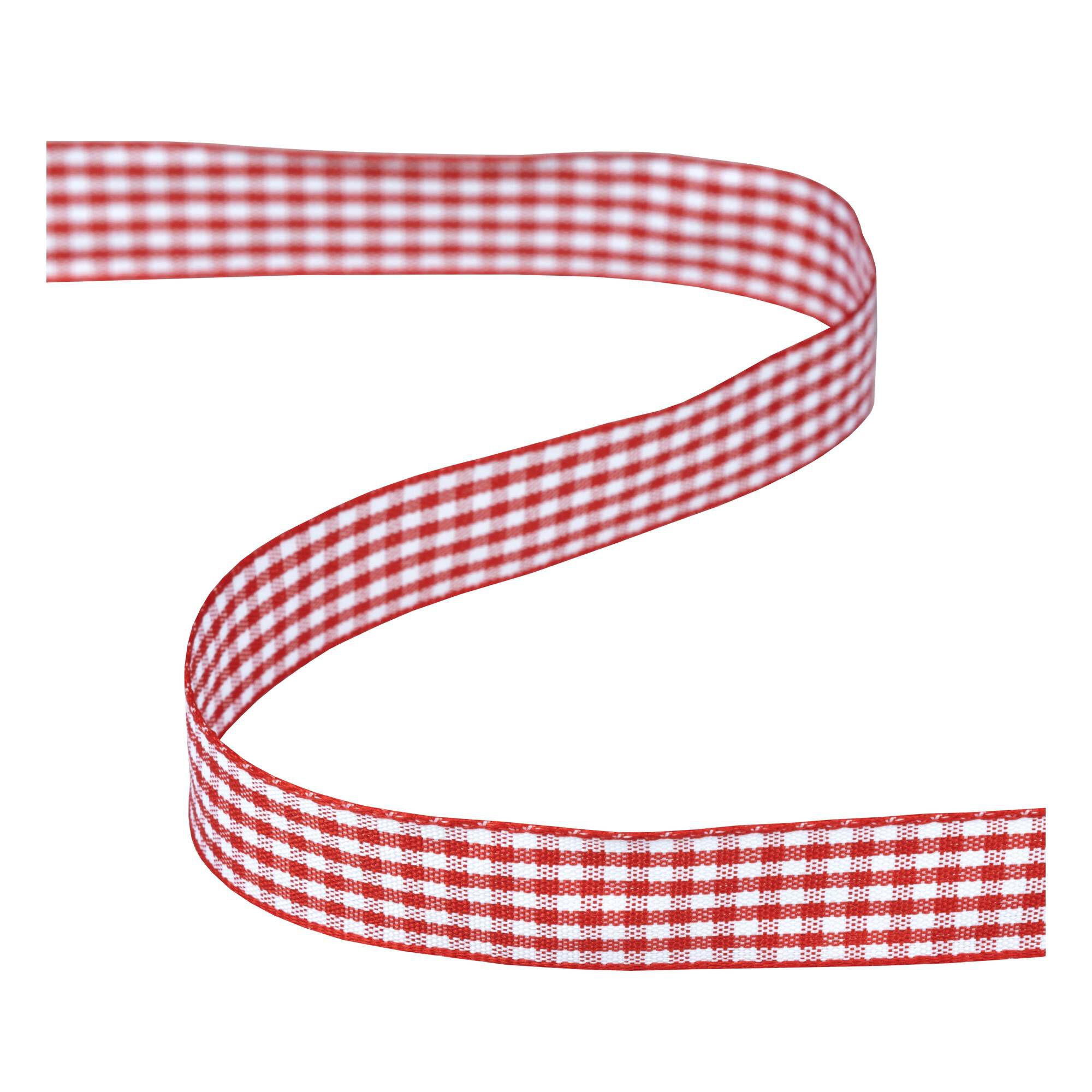 Red Gingham Ribbon 15mm x 4m | Hobbycraft