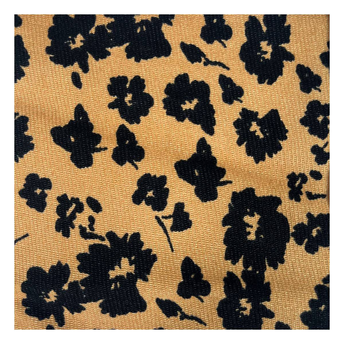 Beige and Black Two-Tone Floral Brushed Print Fabric by the Metre ...